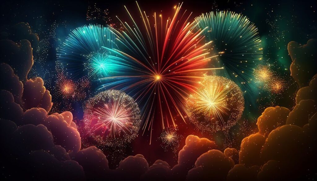 Magical Nights, 3D Effect Fireworks Wallpaper for Cheerful Ambience ...