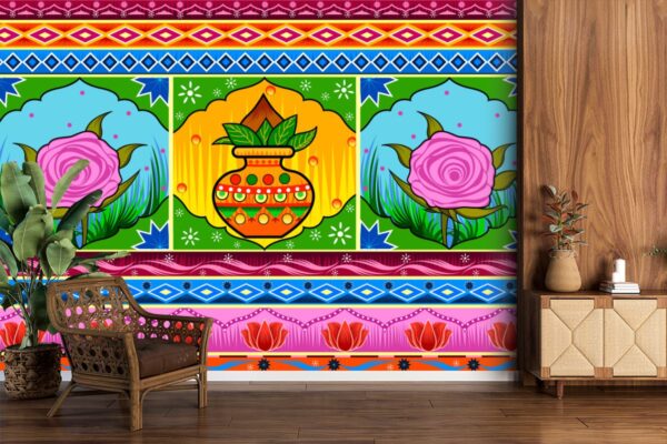 Beautiful Indian Truck Art Design Wallpaper for Walls - Magic Decor
