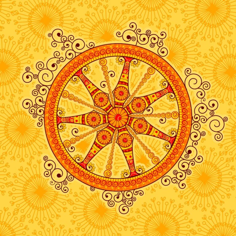 Chariot Wheel, Sun Temple Konark in Indian Art Style - Magicdecor®