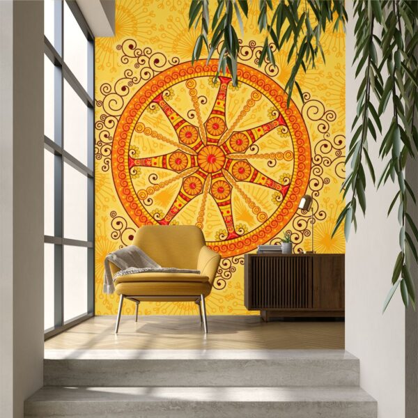 Chariot Wheel, Sun Temple Konark in Indian Art Style - Magicdecor®