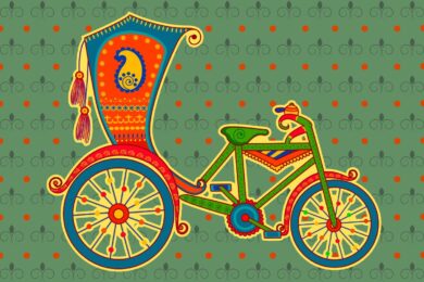 Cycle Rickshaw Wallpaper for Wall - Magicdecor®