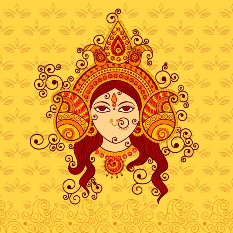 Maa Durga in Indian Art Style Wallpaper for Wall - Magicdecor®