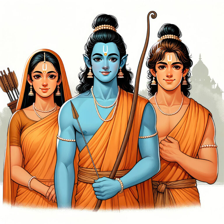 Mata Sita, Shri Ram and Laxman Digital Art Wallpaper Mural for Home ...