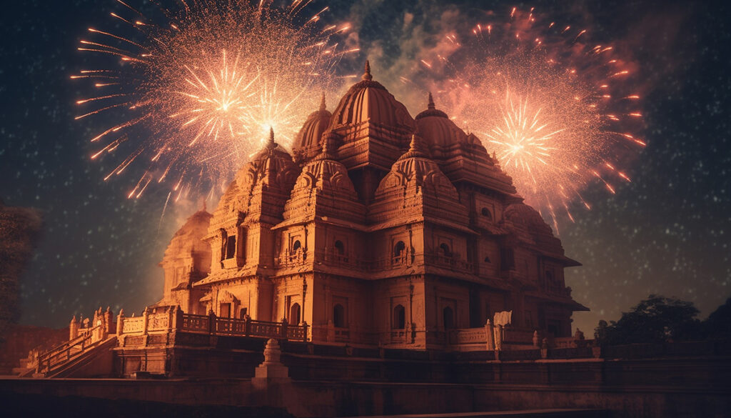 Ram Mandir Digital Art Wallpaper for Wall - Magicdecor®