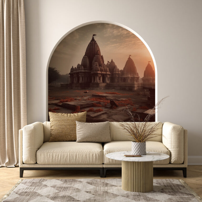 Ram Mandir Scenery Wallpaper Mural for Wall - Magicdecor®
