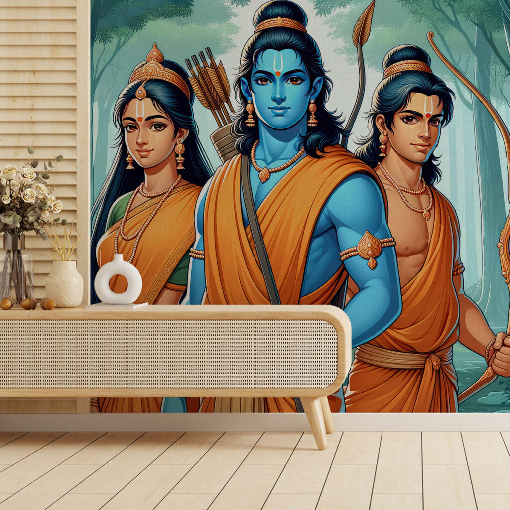 Ram, Laxman, Janki Wallpaper for Wall - Magicdecor®