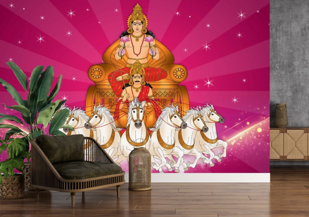 Surya Darshan, Wall of Solar Blessings Wallpaper Mural - Magicdecor®