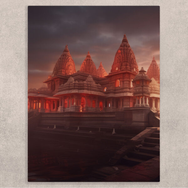 Glowing Ram Mandir Ayodhya Canvas Art - Magicdecor®