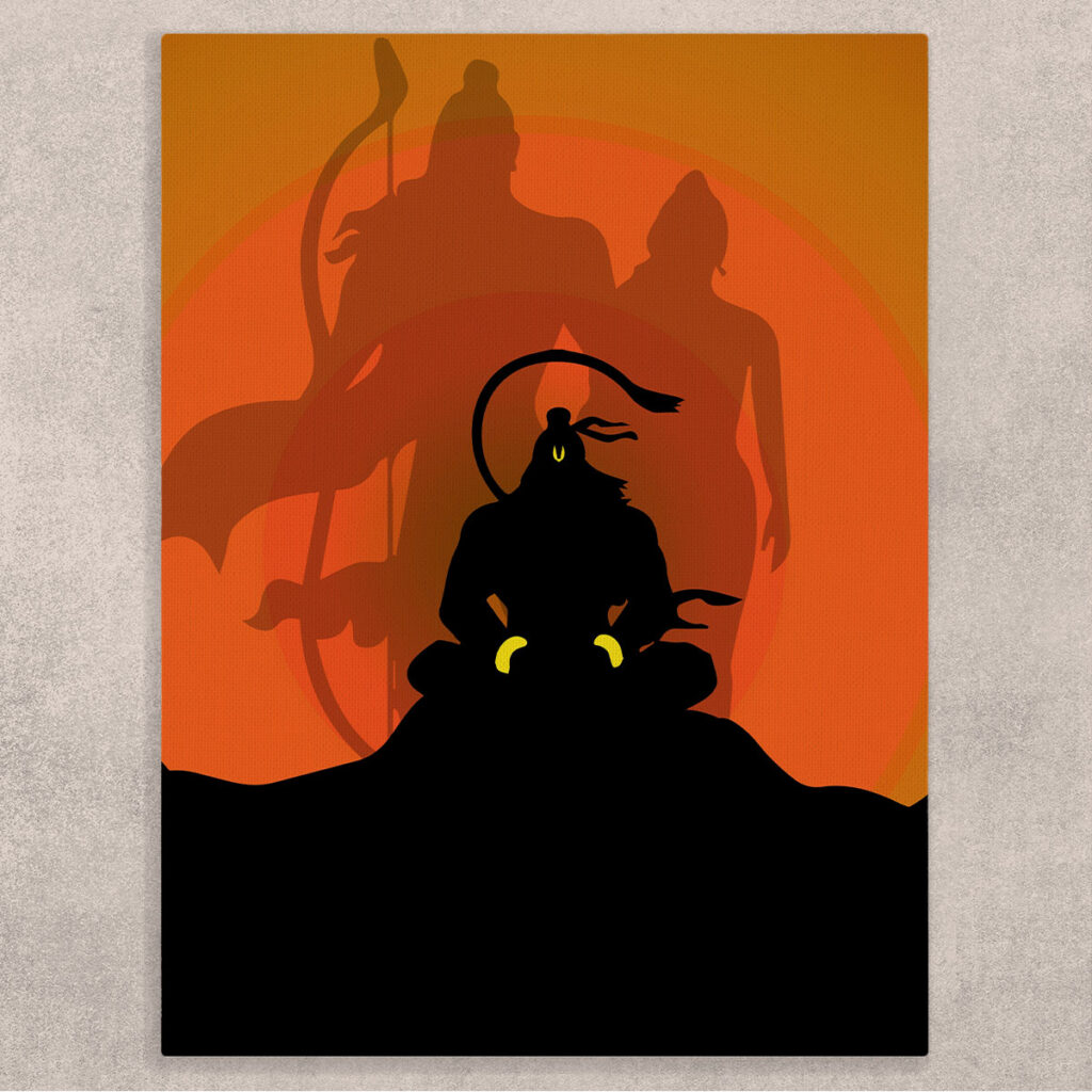 Hanumanji With Prabhu Ram and Sita Maa Canvas Art for Wall - Magicdecor®