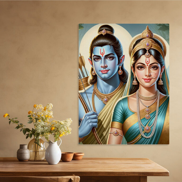 Divine Shri Ram and Sita Mata Canvas Wall Art - Magicdecor®