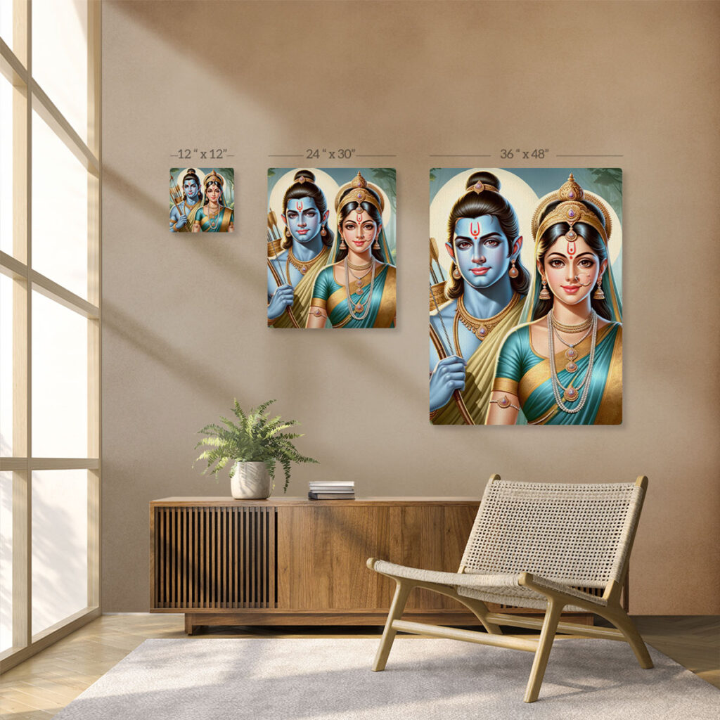 Divine Shri Ram and Sita Mata Canvas Wall Art - Magicdecor®
