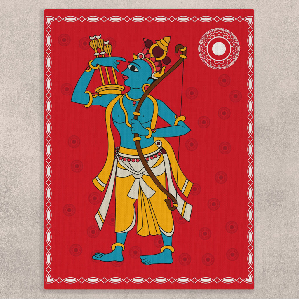 Shri Ram Canvas Painting Kalighat Art - Magicdecor®