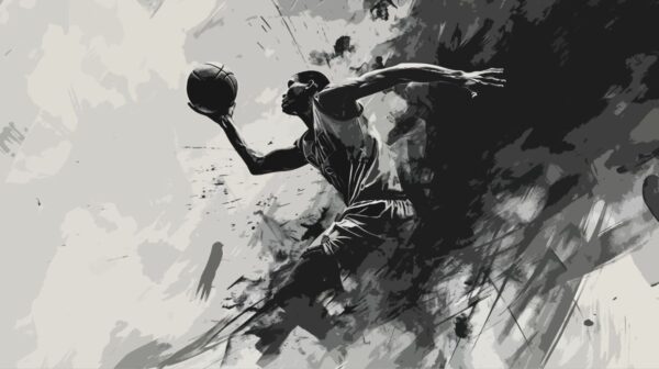 Basketball Abstract Art Wallpaper for Wall - Magicdecor®