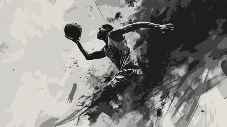 Basketball Abstract Art Wallpaper for Wall - Magicdecor®