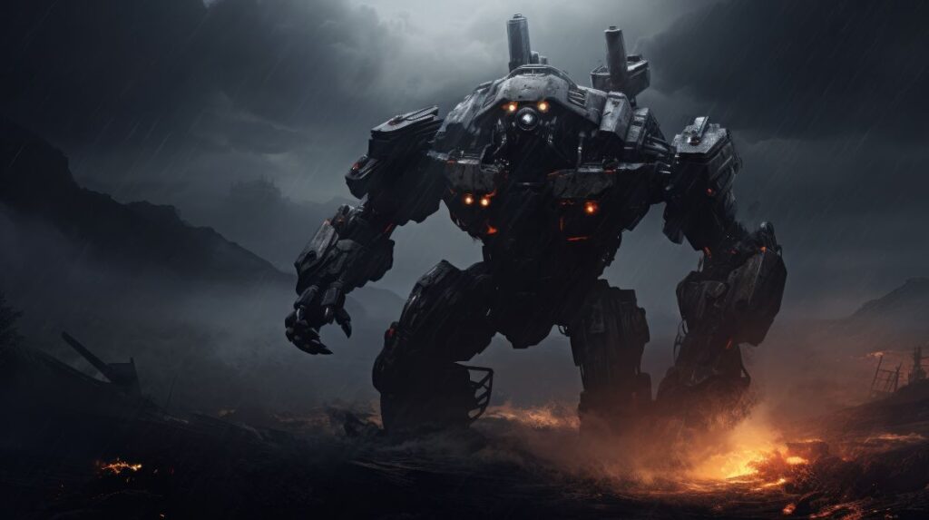 Cyborg The Giant War Robot Wallpaper for Gamers Room - Magicdecor®