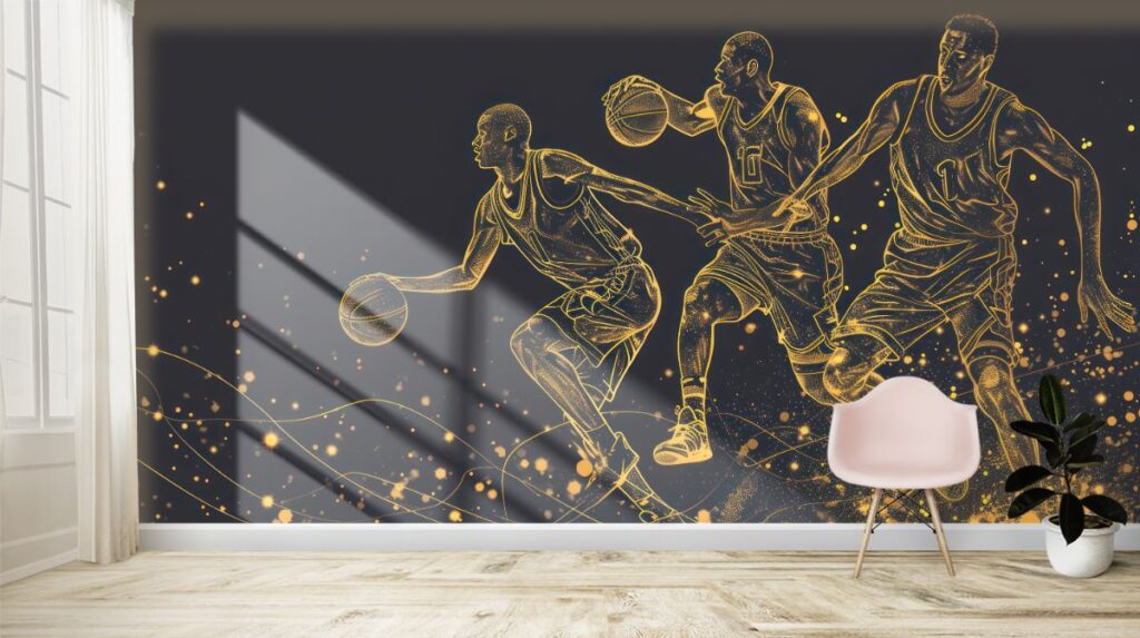 Luxurious Basketball Lovers Wallpaper Mural for Wall - Magicdecor®