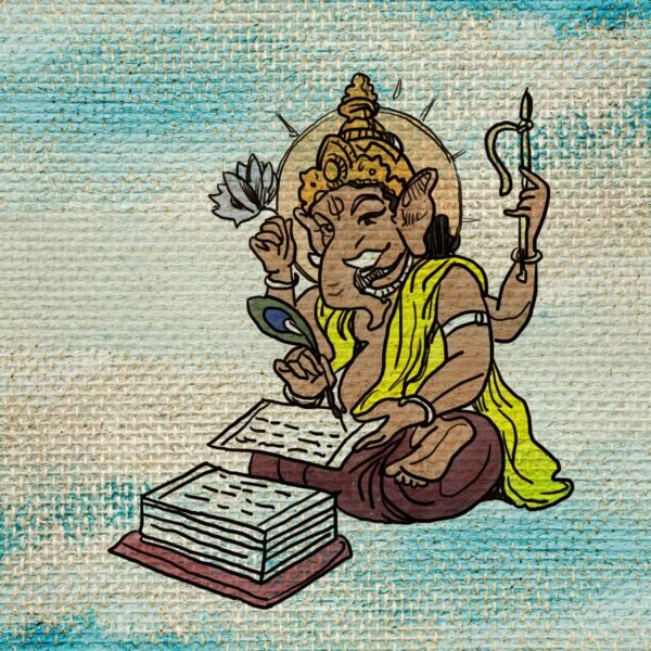 Ganesha ji Writing Mahabharat Wallpaper - Magicdecor®