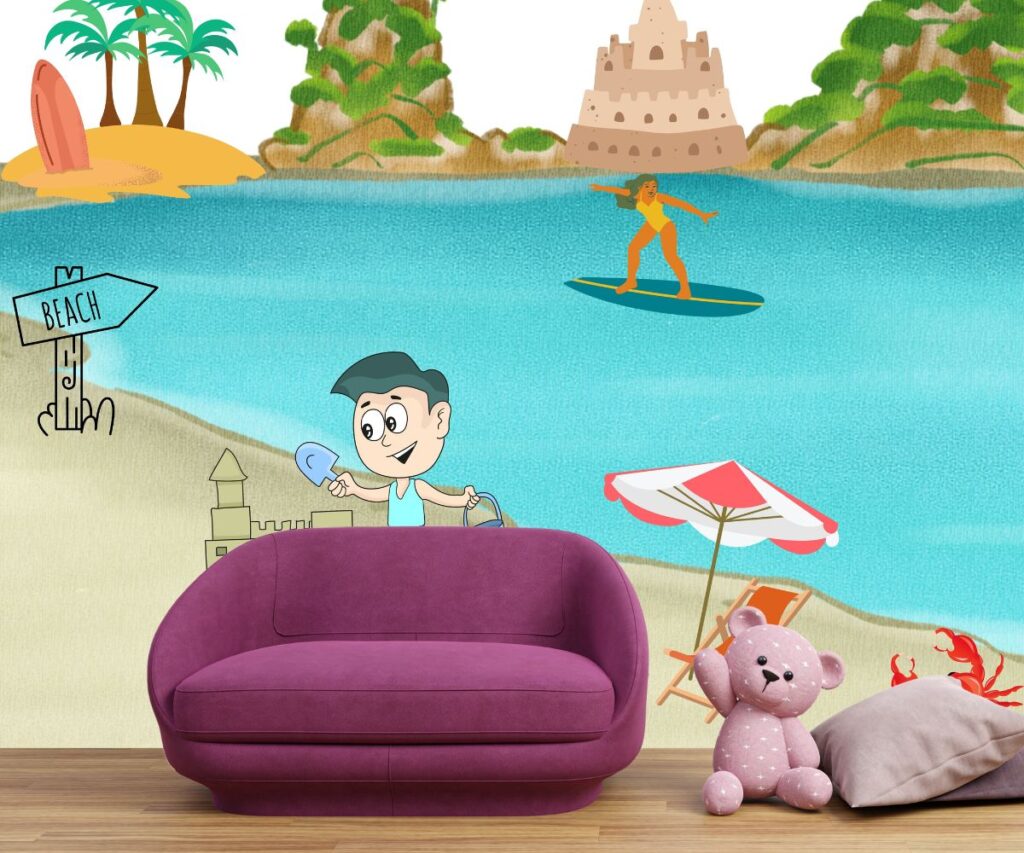 The Kiddies Beach Mural Wallpaper - Magicdecor®