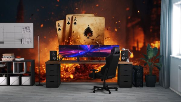 Blazing Ace Showdown Gaming Wallpaper Mural - Magicdecor®