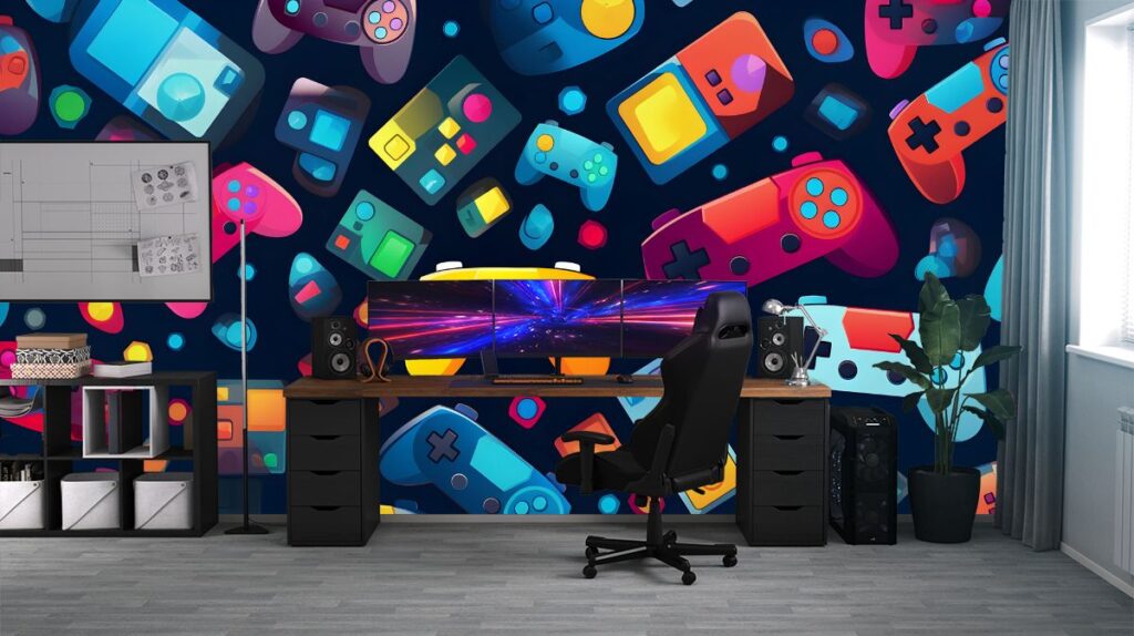 Gaming Console Pattern Wallpaper for Wall - Magicdecor®