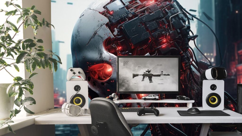 Robotic Skull with Circuitry Wallpaper Mural - Magic Decor