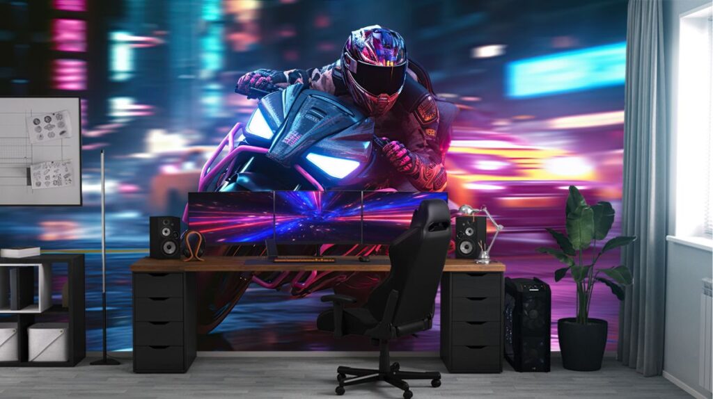 The Bike Rider Wallpaper for Wall - Magicdecor®