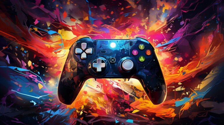 Vibrant Gaming Controller Wallpaper for Gaming Lovers - Magicdecor®