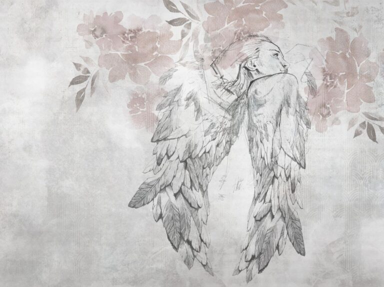 Angel Wings Floral Abstract Wallpaper Mural - Magicdecor®