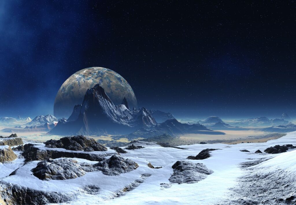 Extraterrestrial Dreams, Cold and Icy Fantasy Alien Landscape Wallpaper ...