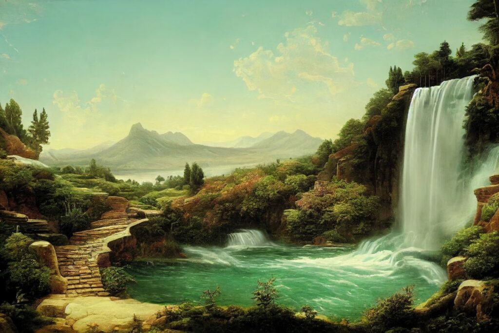 Jharna, Cascade of Waterfalls Wallpaper Mural for Wall - Magicdecor®