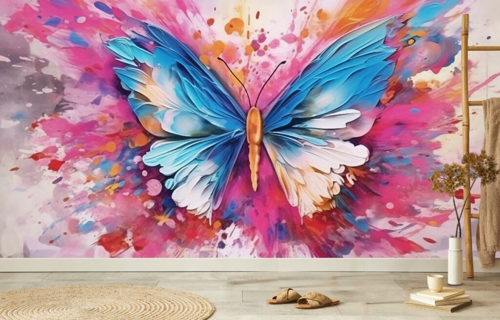 Mariposa, Floating Butterfly Watercolor Symphony Wallpaper for Wall ...