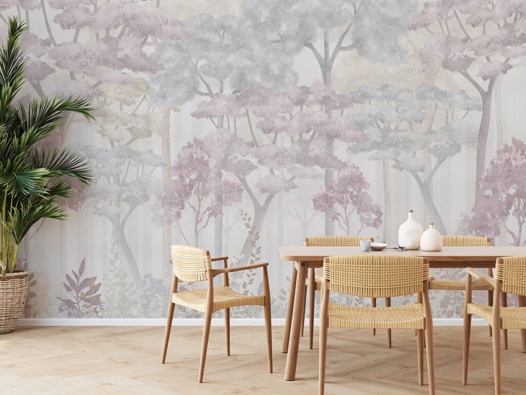 Serene Trees, Colorful Forest Wallpaper - Magicdecor®
