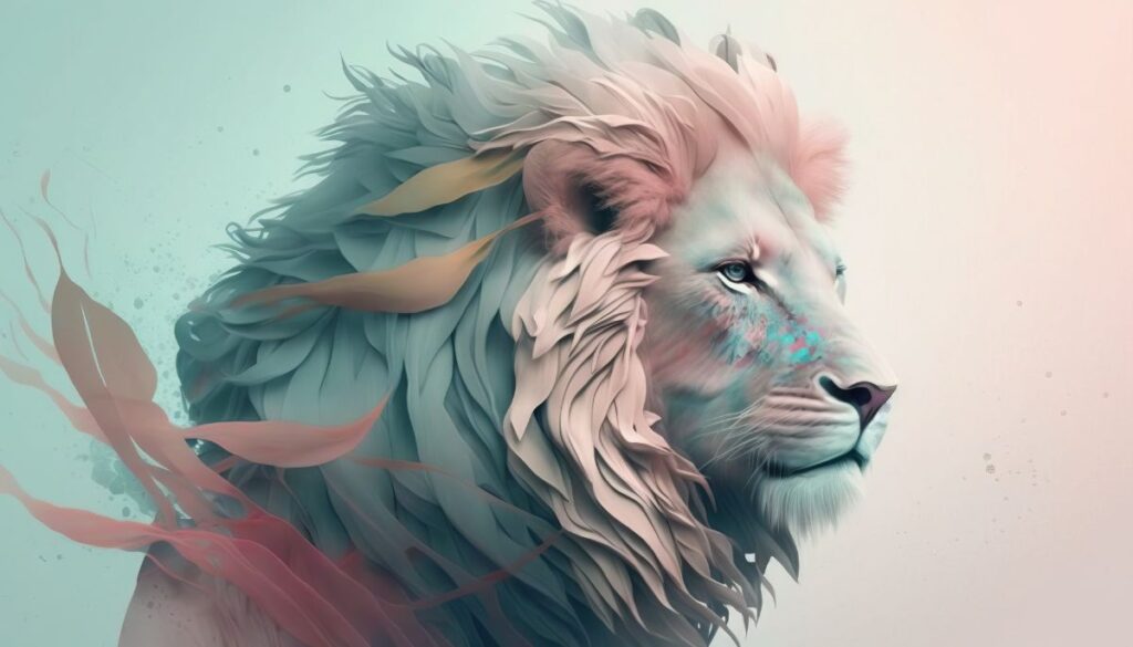 Singham, Lion Abstract Wallpaper Mural - Magicdecor®