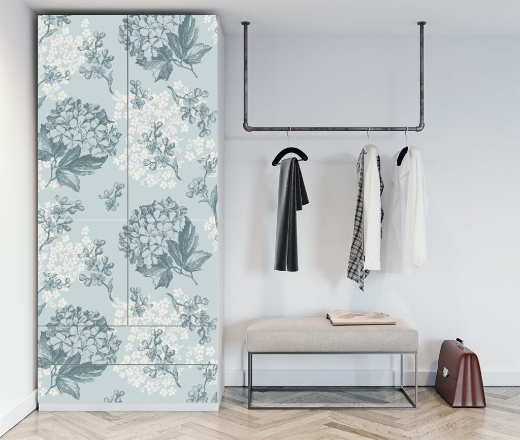 Soothing Flower Pattern Almirah Wallpaper - Magicdecor®