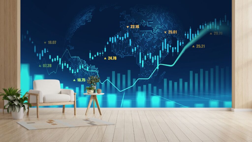 Stock Market Chart Wallpaper Mural - Magicdecor®