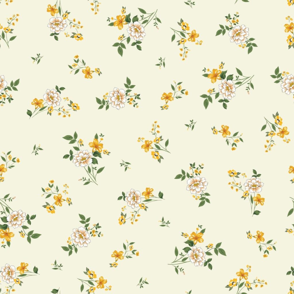 Beautiful Yellow and White Floral Pattern Wardrobe Wallpaper - Magicdecor®