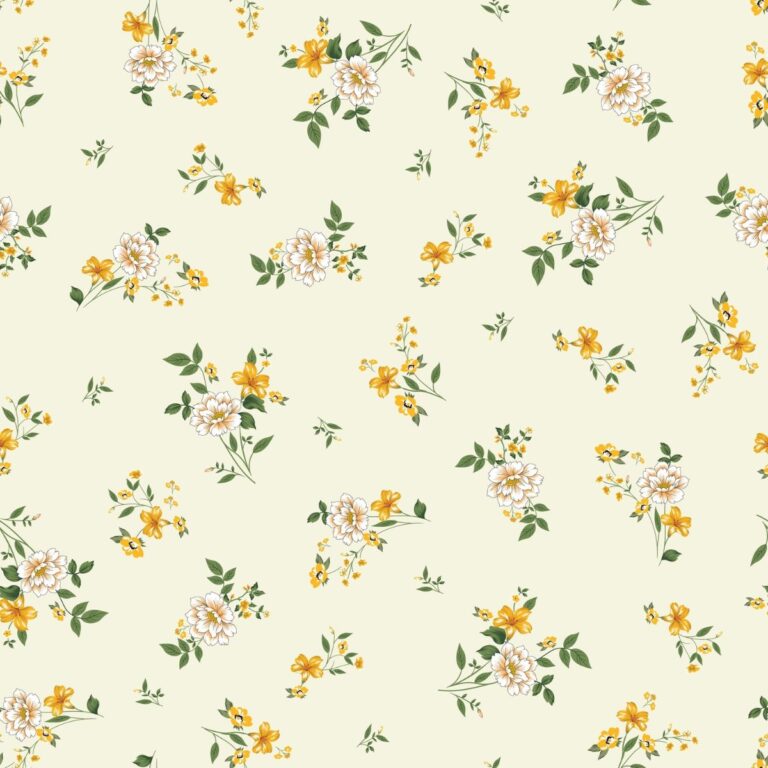 Beautiful Yellow and White Floral Pattern Wardrobe Wallpaper - Magicdecor®