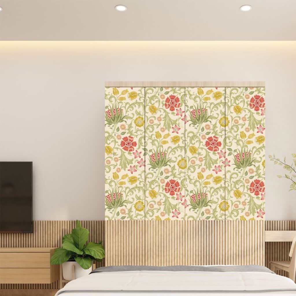 Beige Floral Pattern Wardrobe Wallpaper - Magicdecor®