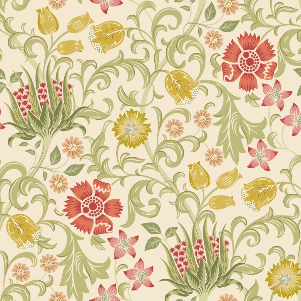 Beige Floral Pattern Wardrobe Wallpaper - Magicdecor®