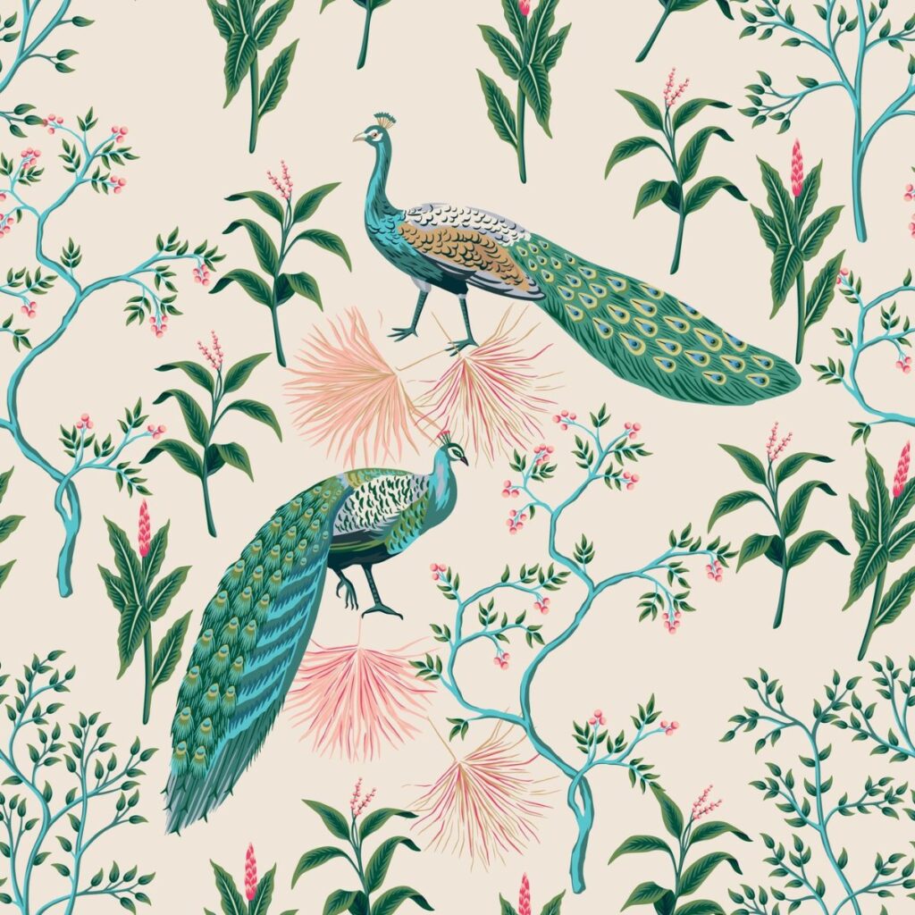 Mesmerizing Peacock Design Wardrobe Wallpaper - Magicdecor®