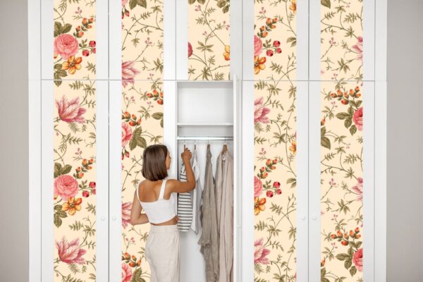 Rosy, Beautiful Floral Design Wardrobe Wallpaper - Magicdecor®