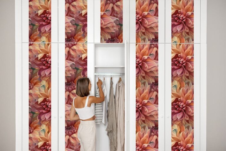 Serene Floral Art Pattern Wardrobe Wallpaper - Magicdecor®