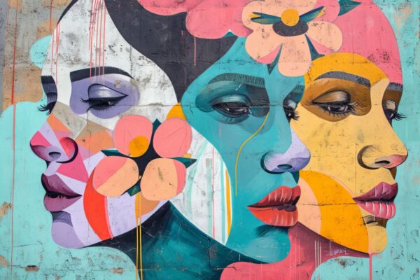 Beautiful Faces Abstract Street Art Graffiti Wallpaper for Wall ...