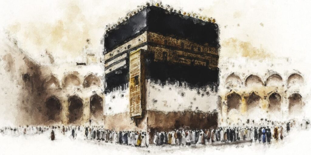 Painting of Kaaba Islamic Wallpaper - Magicdecor®