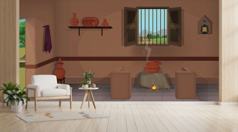 Traditional Village House Wallpaper - Magicdecor®