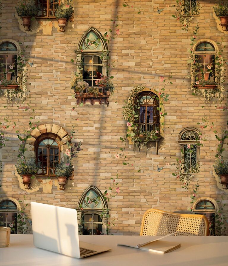 Contemporary Comfort Rustic Brick Charm with Modern Design Wallpaper ...