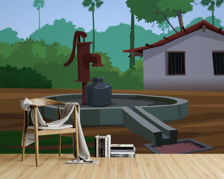 Hand Pump in Indian Villages Wallpaper Mural - Magicdecor®