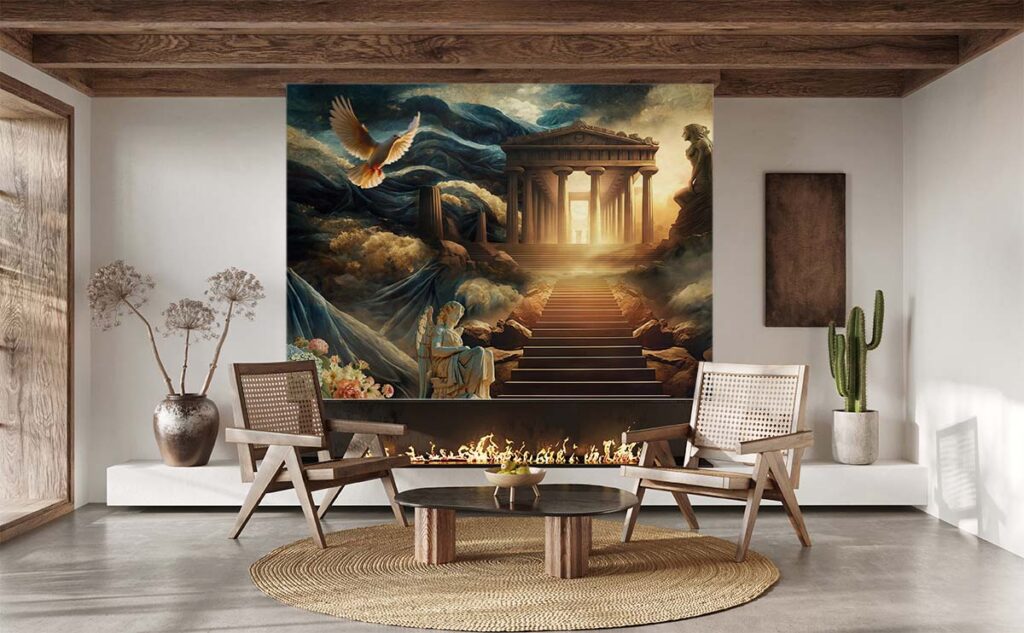 3D Renaissance Angels in Summer's Embrace Mural Wallpaper, Customized ...