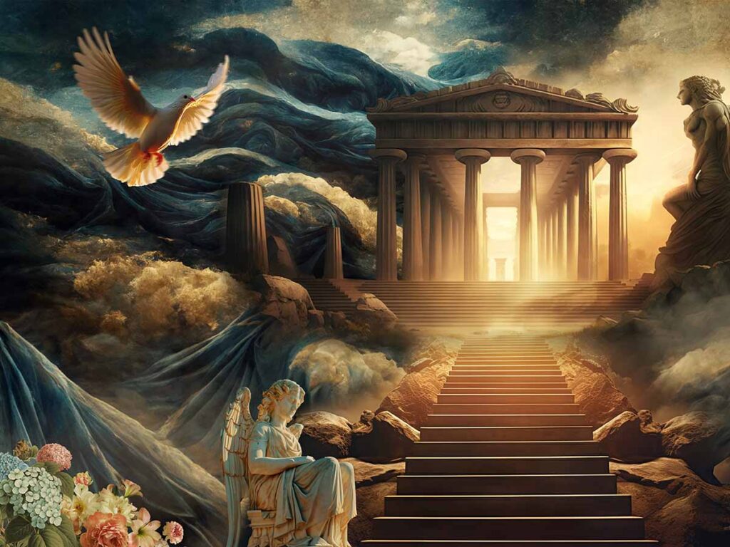 3D Renaissance Angels in Summer's Embrace Mural Wallpaper, Customized ...