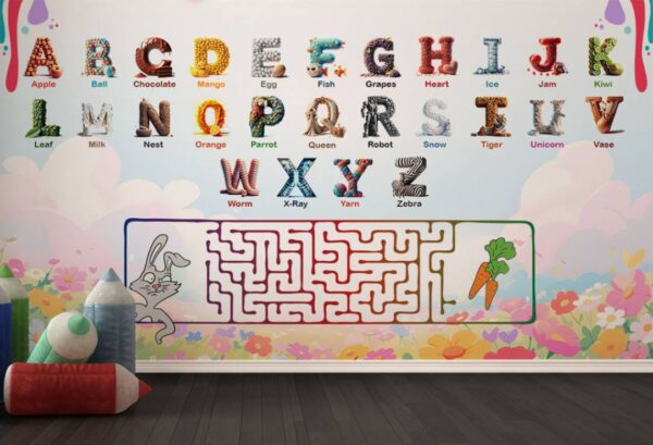 A Wallpaper for Kids to Learn Alphabets in a Fun - Magicdecor®